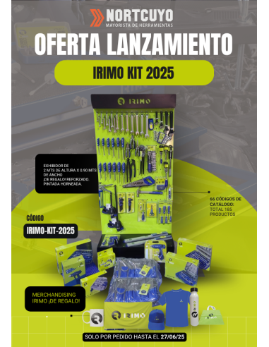 Exhibidor Irimo 2mts + 185 Articulos Irimo-kit-2026