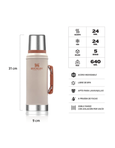 Termo Clasico 950 Ml Rosa Stanley
